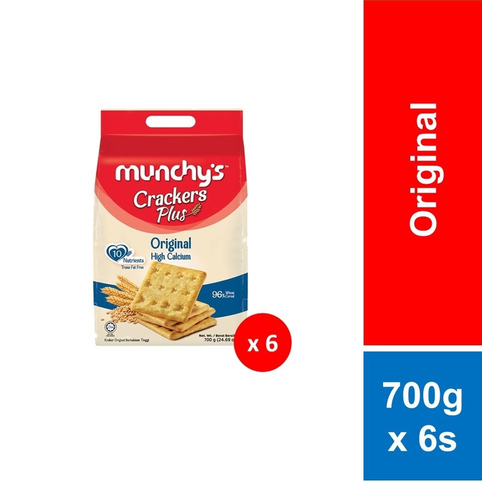 Munchy’s Crackers Plus Original High Calcium 700g x 6 | Shopee Malaysia