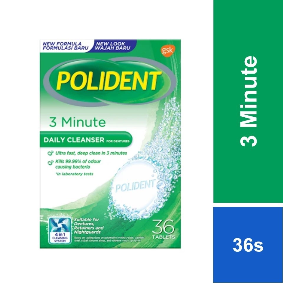 Polident 3 Minutes Fresh Active Denture Cleanser 36s | Shopee Malaysia