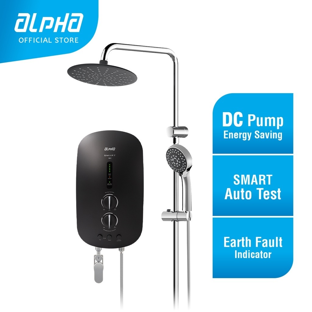 ALPHA SMART 18 i Plus Rain Shower Instant Water Heater DC Pump | Shopee ...
