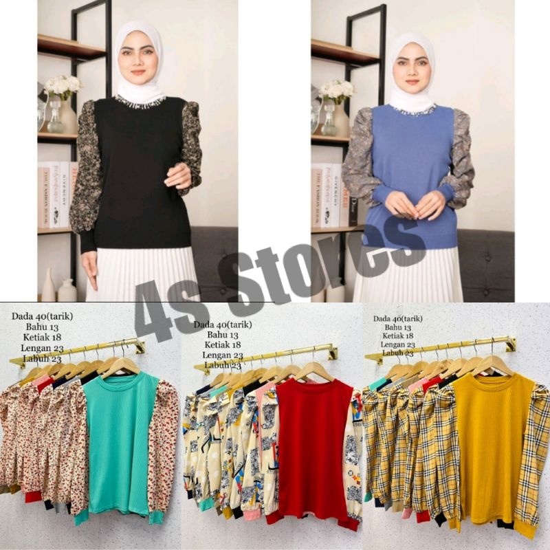 🔥HARGA LELONG 🔥Blouse fesyen lengan ropol bercorak free size | Shopee ...
