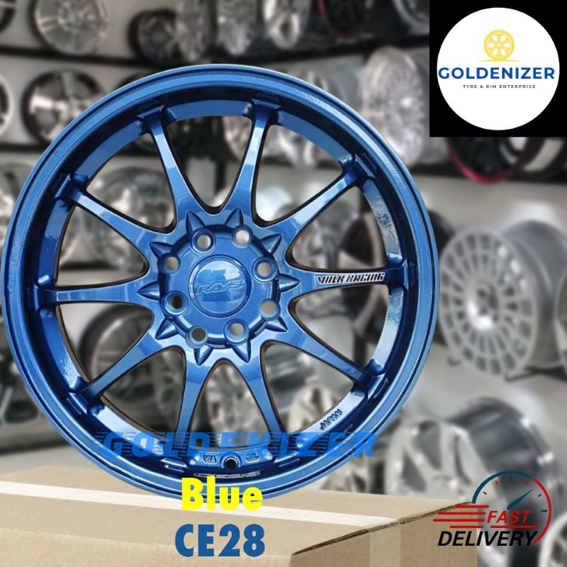 (2pc)Rays sport rim kereta CE28 15inch 14" 15" 16" 17 8H100/114.3 ET38 ...