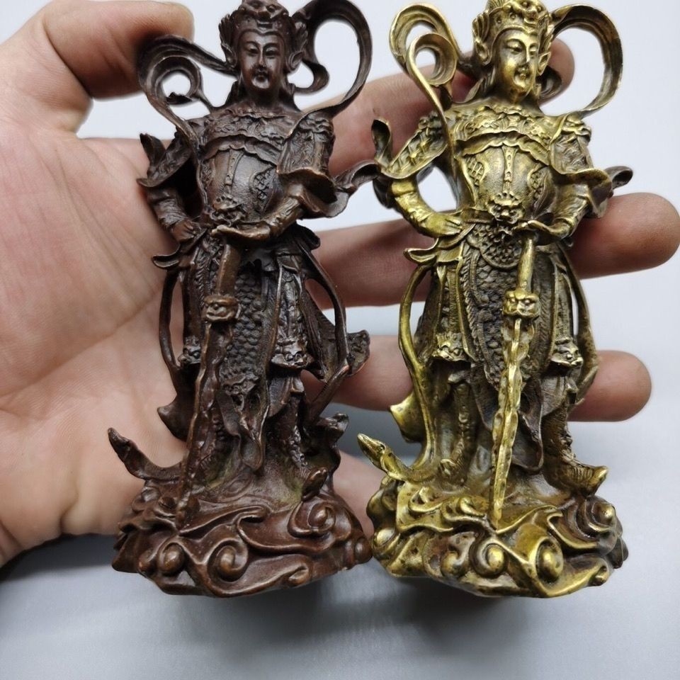 Copper Buddha statue, Wei Tuo Bodhisattva, Guan Go铜佛像韦驮菩萨关公菩萨铜像护法韦陀像伽蓝 ...