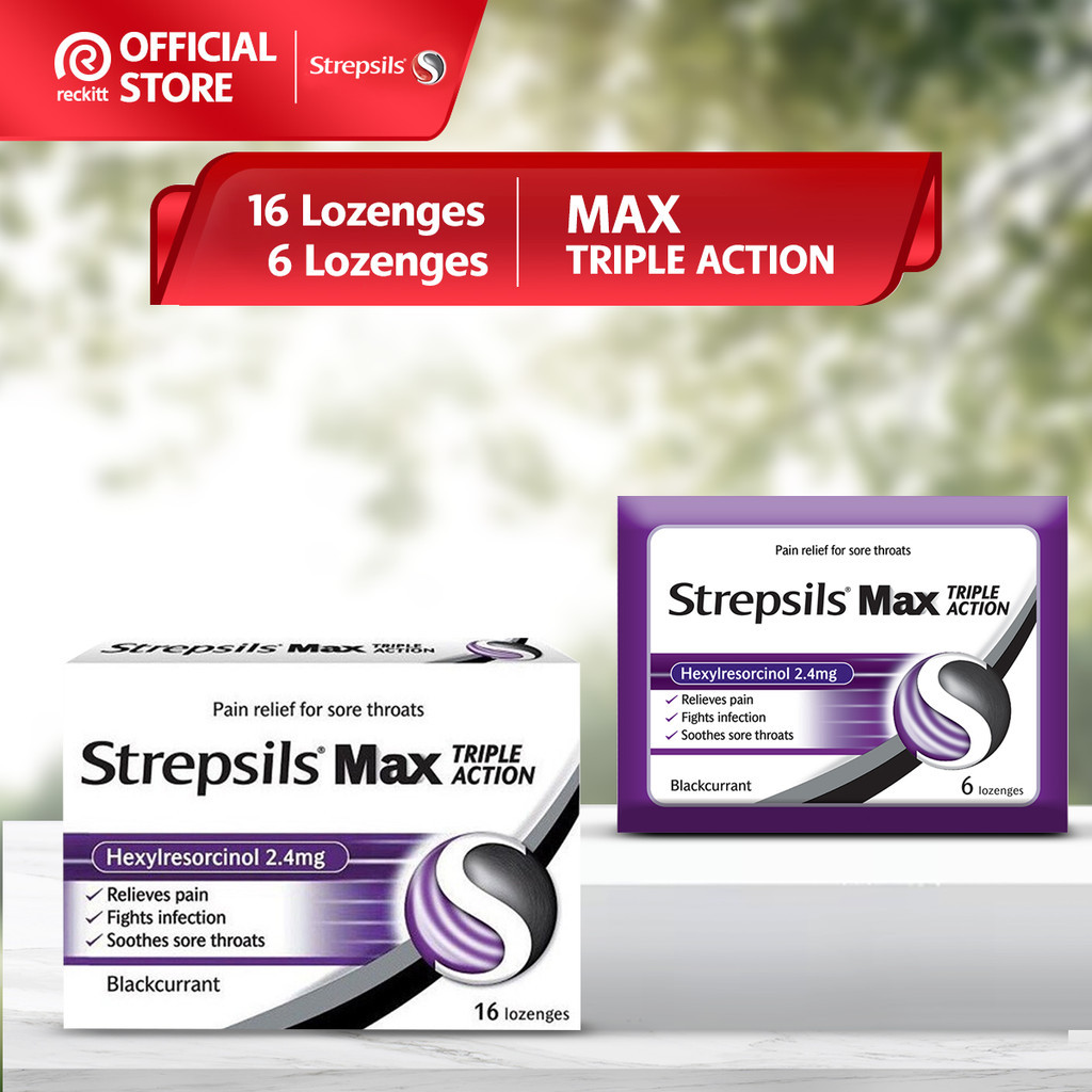 Strepsils Sore Throat Relief Lozenges 6s/16s - Max Triple Action ...