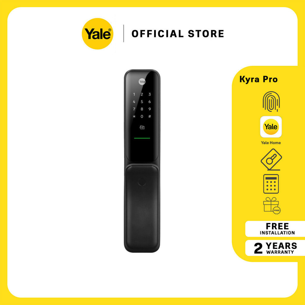 Yale Kyra Pro Push Pull Mortise Slim Smart Door Lock - Fingerprint/ PIN ...