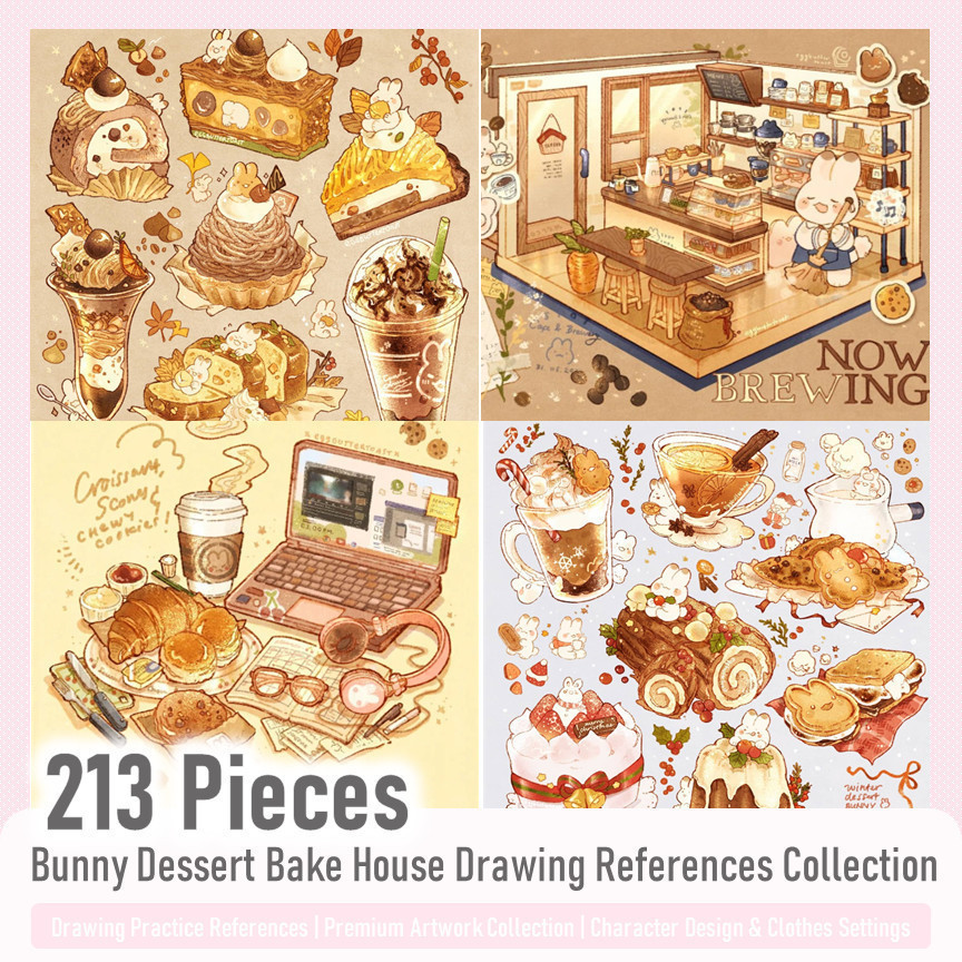 🔥 Drawing References Illustration - Bunny Dessert Bake House References ...