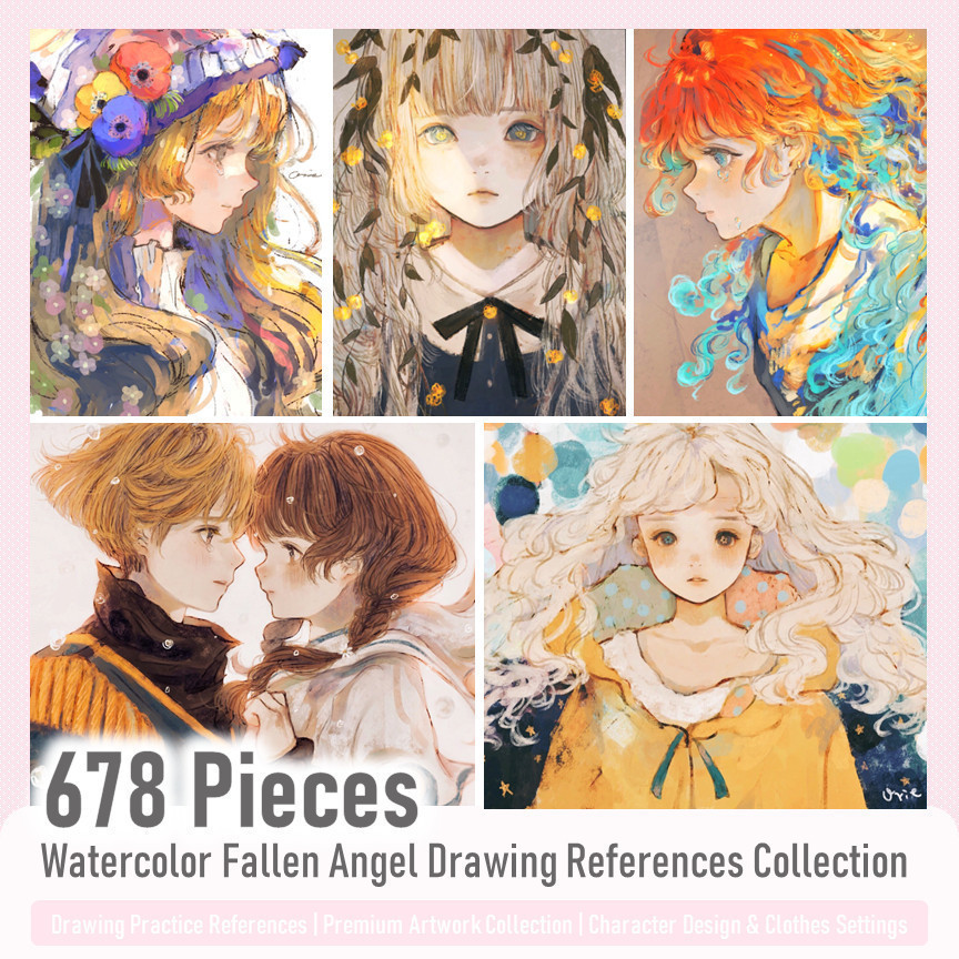 🔥 Drawing References Illustration - Watercolor Fallen Angel References ...