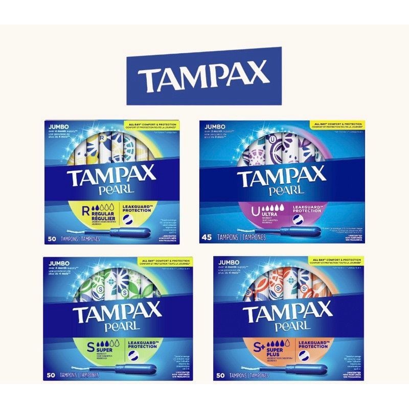 Tampon Tampax Pearl Jumbo Tampons 45-50 Pcs | Shopee Malaysia