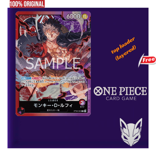 ORIGINAL Monkey.D.Luffy holo foil Leader ST10-002 L optcg one piece ...
