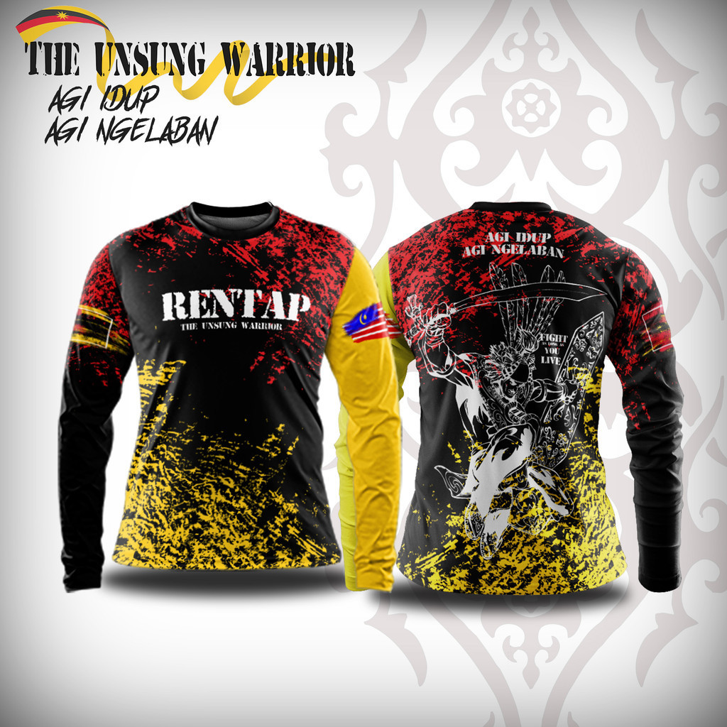 Tshirt RENTAP Black Edition | Baju Sarawak Sublimation | Unisex Short ...