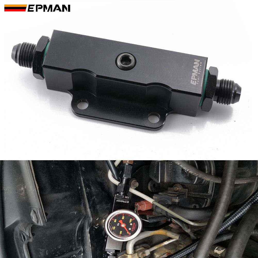 EPMAN Performance Engine Billet Aluminum AN6 Inline Fuel Filter Bracket ...