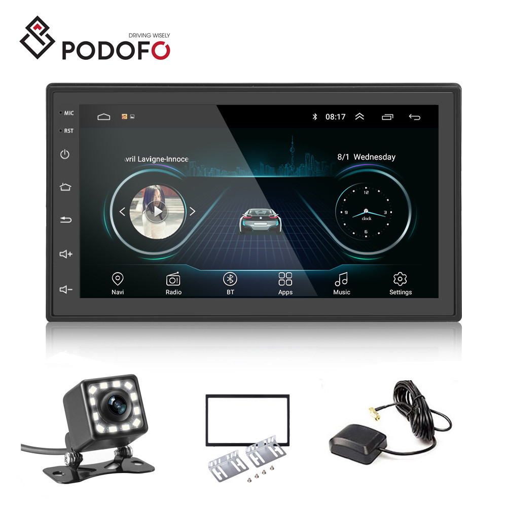 Podofo Android 10 Car Video Radio 2 Din 7" Autoradio GPS Navigation ...