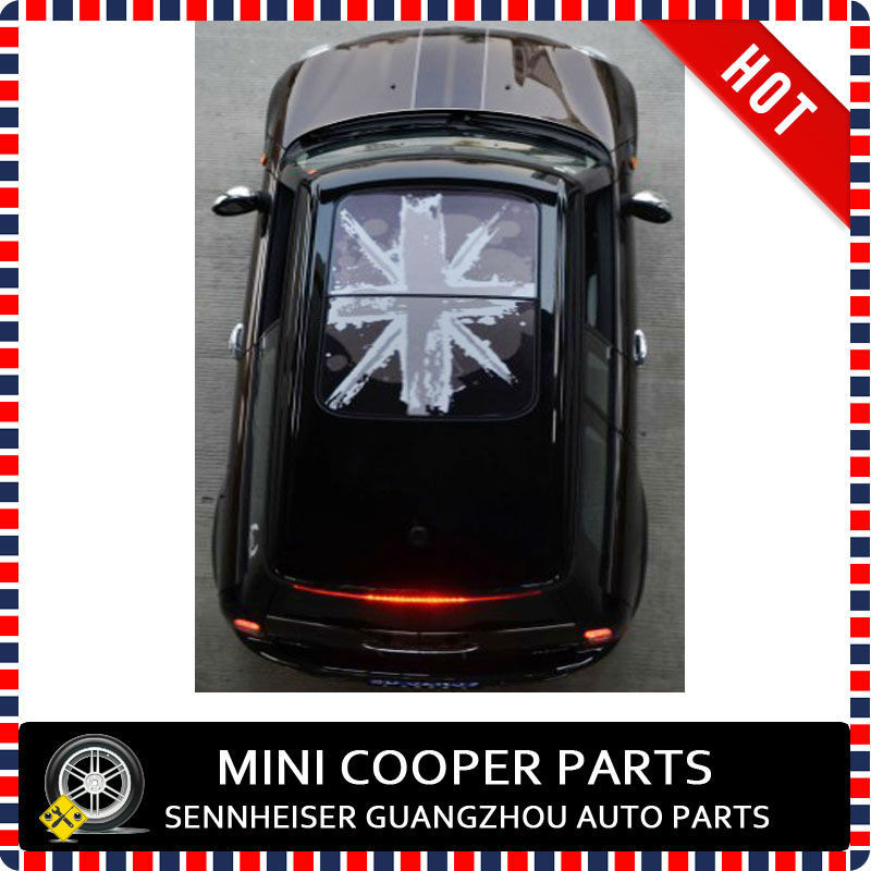 Brand New 3M Material Black Union Jack Style Sun Roof Sticker For mini ...