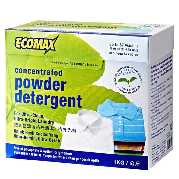 Ecomax Concentrated Powder Detergent 1kg (Cosway - SIRIM approved ...