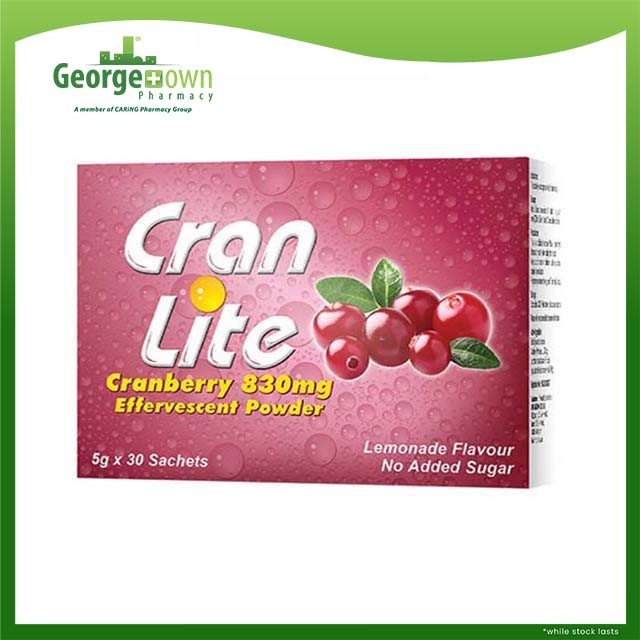CRAN LITE CRANBERRY 830MG EFFERVESCENT POWDER SACHET 5G X 30S | Shopee ...