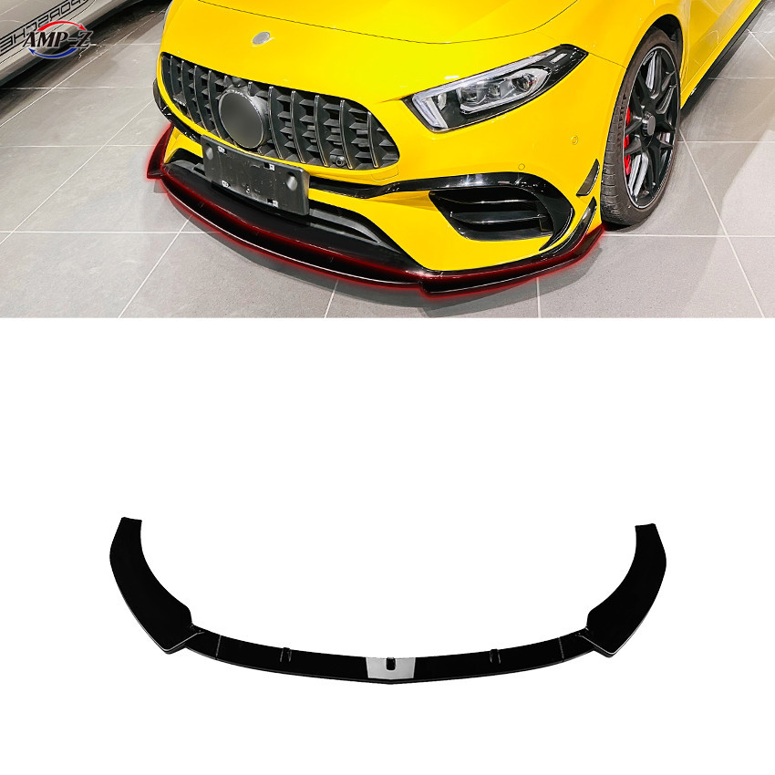 Factory Price Glossy Black Front Bumper Lip For Mercedes-Benz A Class ...