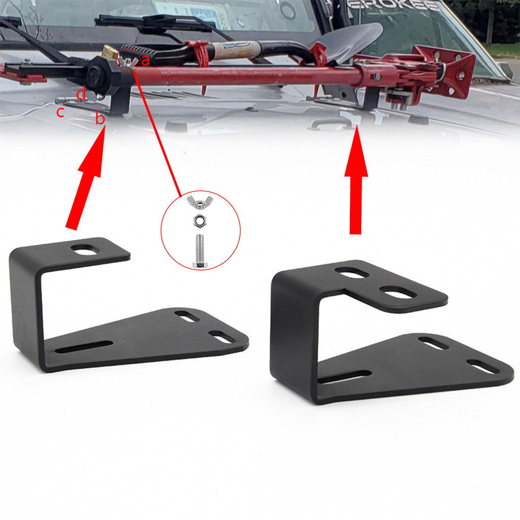 Black Engine Mounting Hi-Lift Jack Mount Hood Bracket Fit for Jeep ...