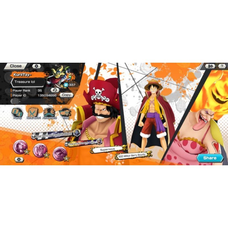Opbr One Piece Bounty Rush 3 EXTREME FIGURINE Luffy Blue MAX Roger ...