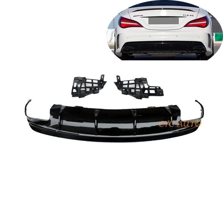 CLA45 rear diffuser W117 modified pelacement rear bumper diffuser for ...