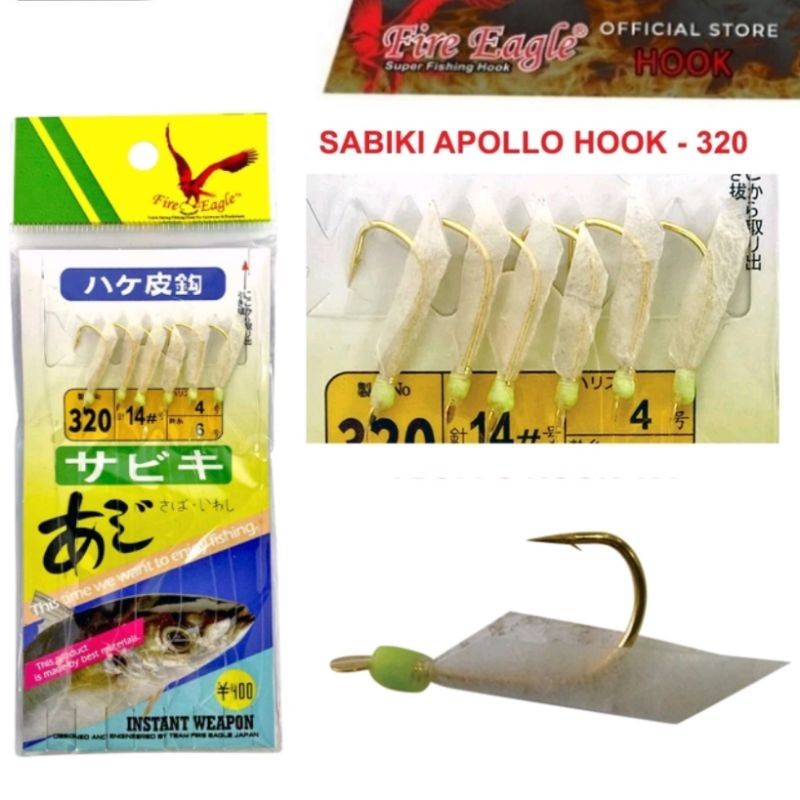 Fire Eagle Sabiki Hook 320 Apollo Hook MataKail Live Bait Mata Umpan ...