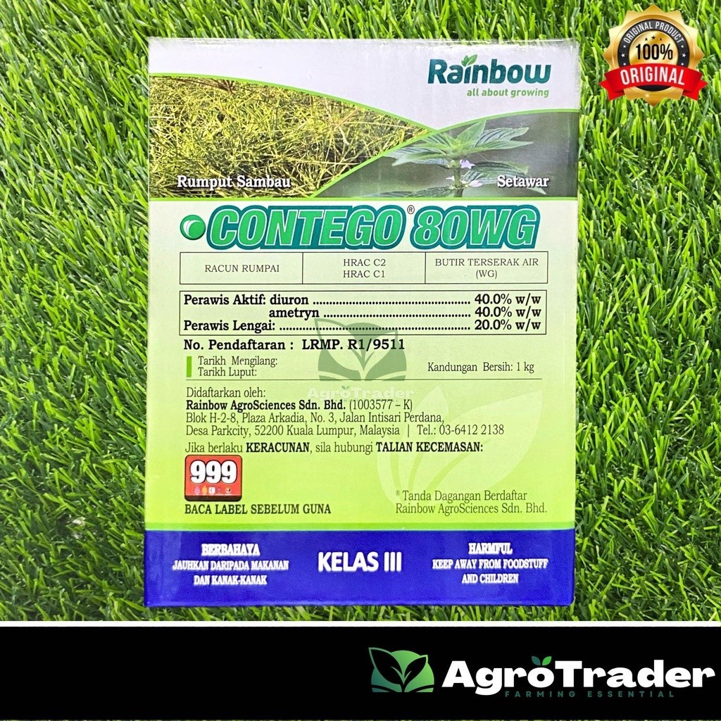 Rainbow Contego 80WG 1kg - Diuron 40.0% + Ametryn 40.0% WG Racun Rumput ...