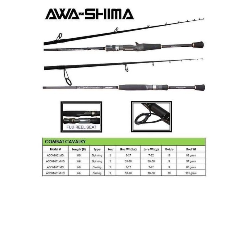 ROD AWA-SHIMA COMBAT CAVALRY ACOM BAITCASTING | Shopee Malaysia