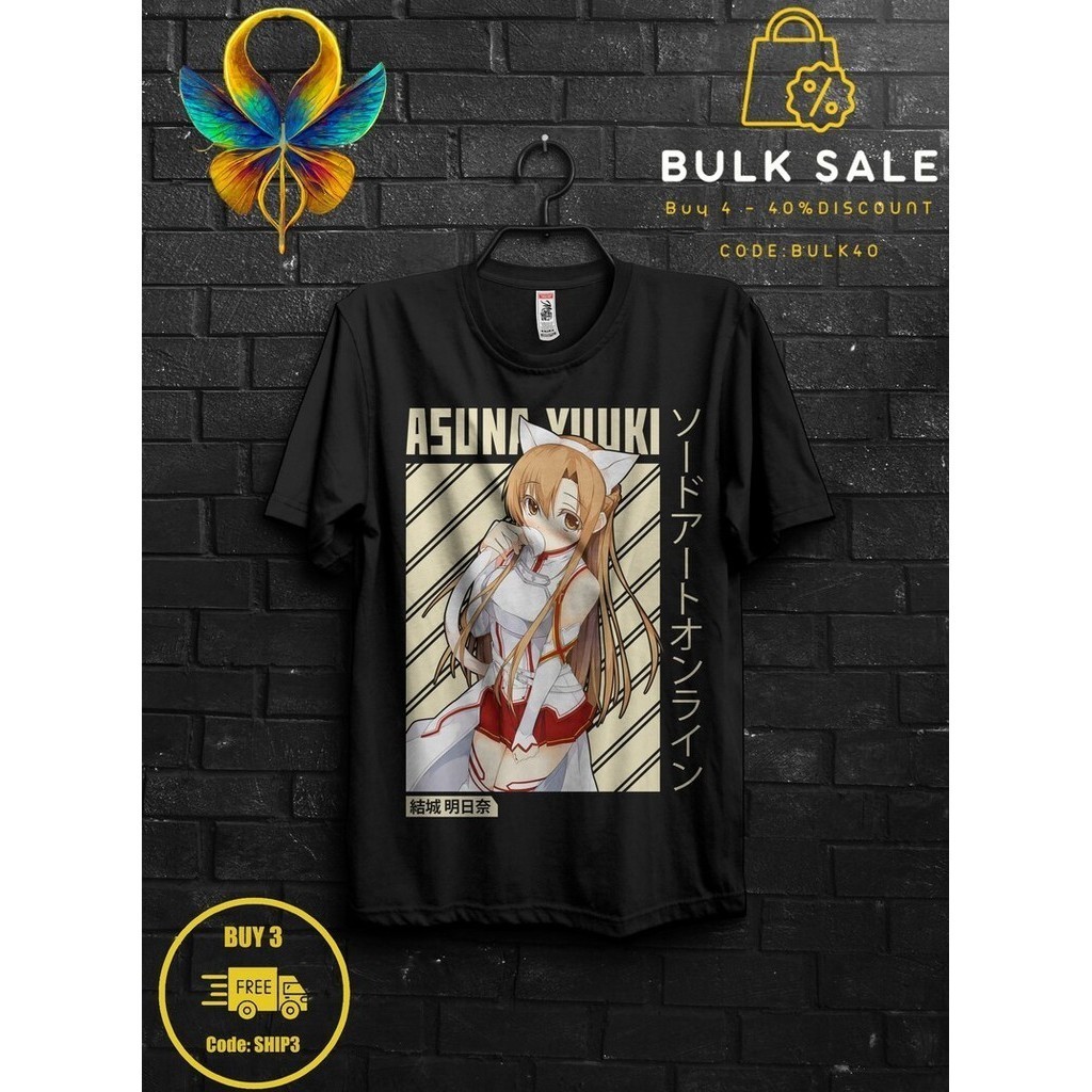 Asuna Shirt Cosplay Gift For Anime Girl SAO Kirito Tee Kazuto Kirigaya ...
