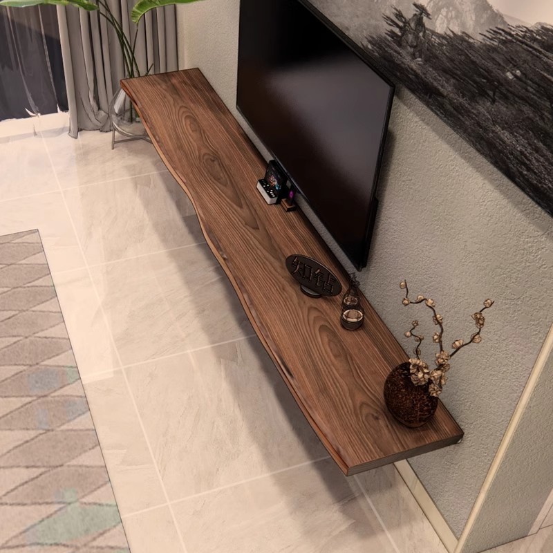 Get 7% coupon+gift】ple Modern Log Wall-Mounted TV Cabinet Whole Solid ...