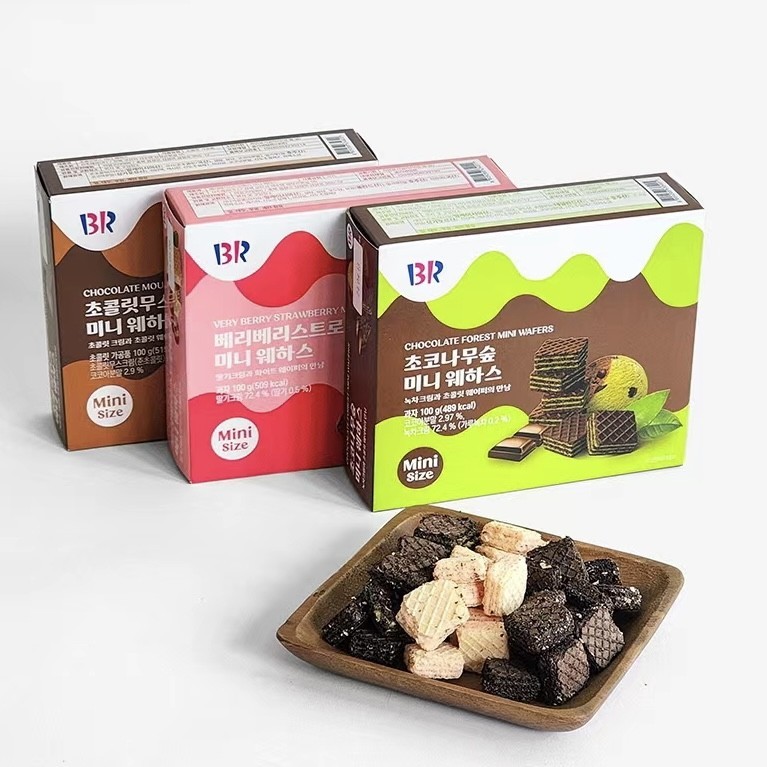 Baskin Robbins Korean Ice Cream Wafers - Green Tea & Chocolate, 100g ...