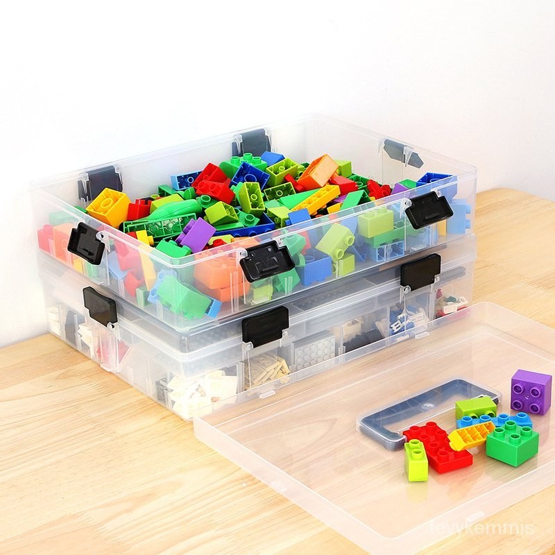 HY-6/Lego Storage Box Transparent Multi-Layer Grid Toy Building Blocks ...