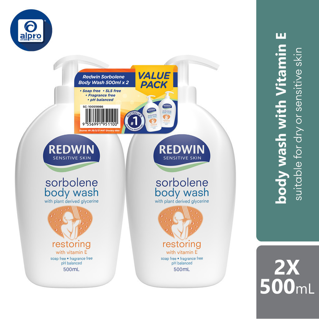 Redwin Body Wash 500ml 2s | Suitable for Dry & Sensitive Skin | Shopee ...