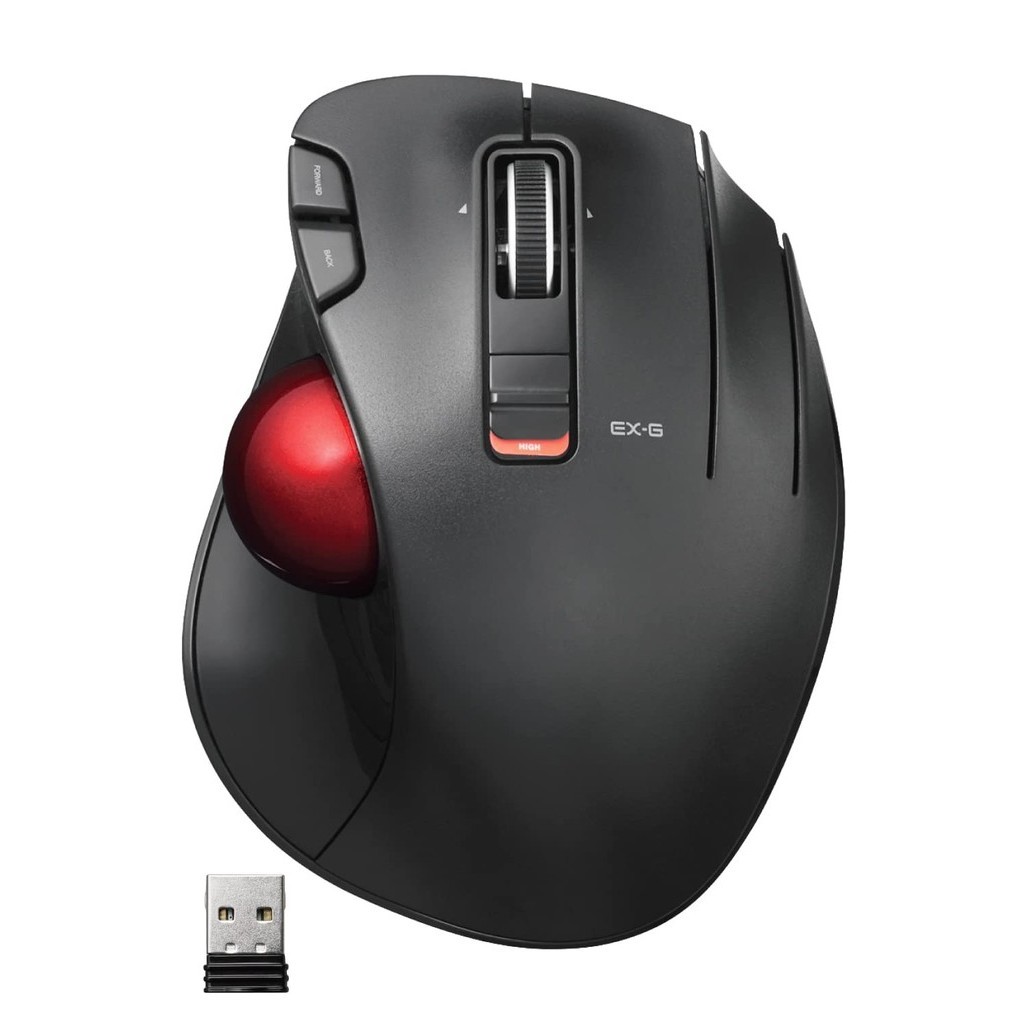ELECOM Mouse Wireless Trackball (Thumb) Red Ball 6 Buttons Tilt ...
