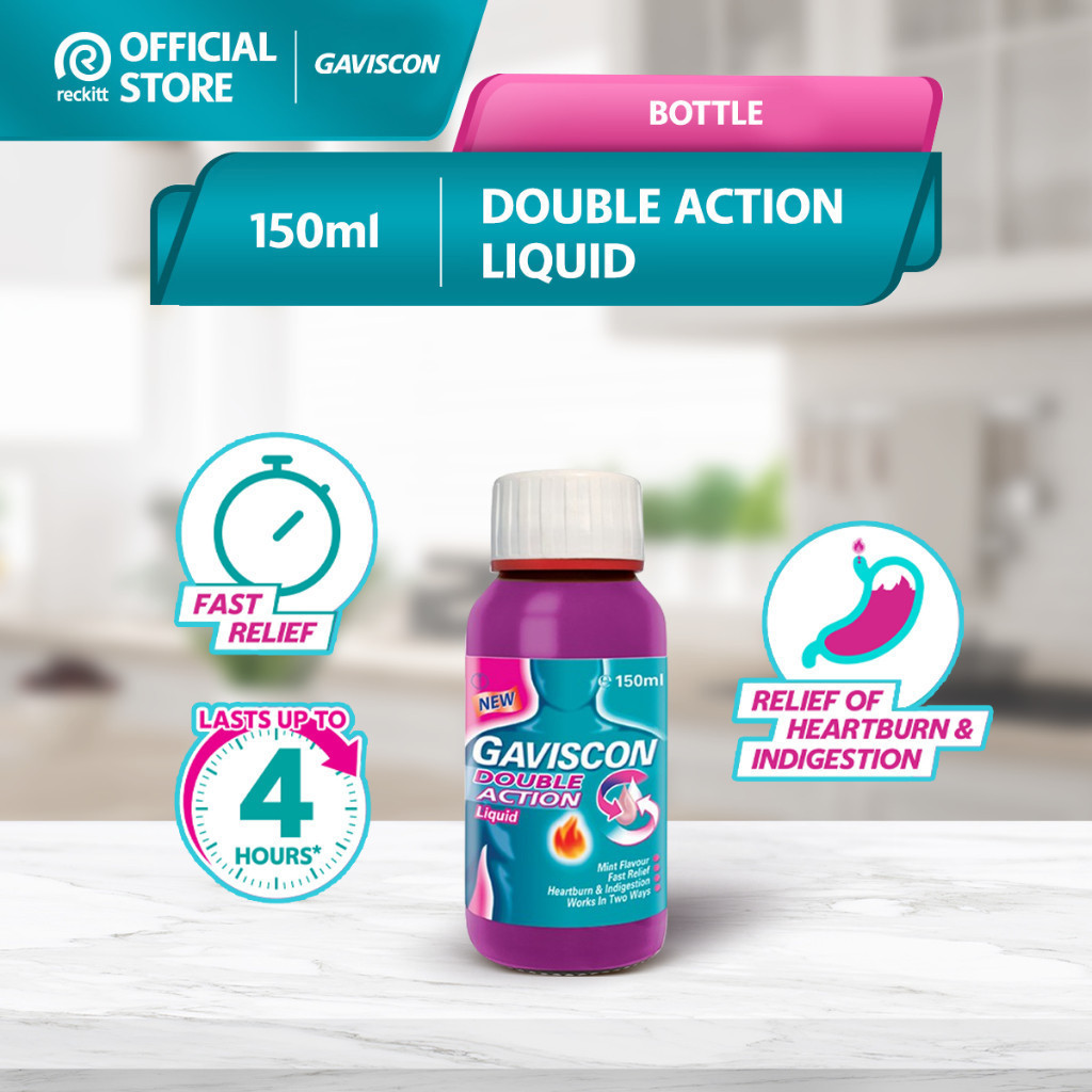 Gaviscon Double Action Liquid (150ml) - Fast Relief Heartburn ...