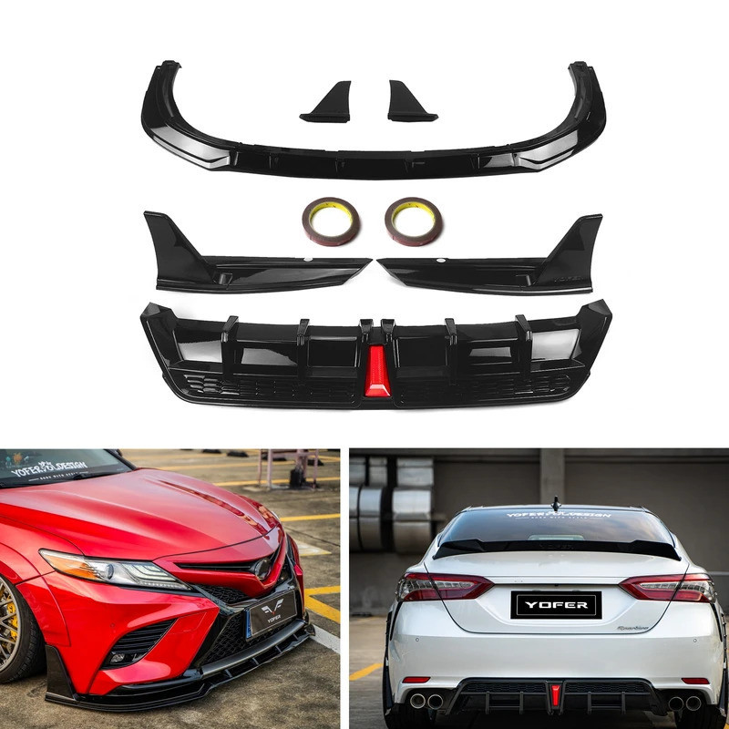 Front Spoiler Splitter & Rear Diffuser Bumper Lip Plate For Toyota ...