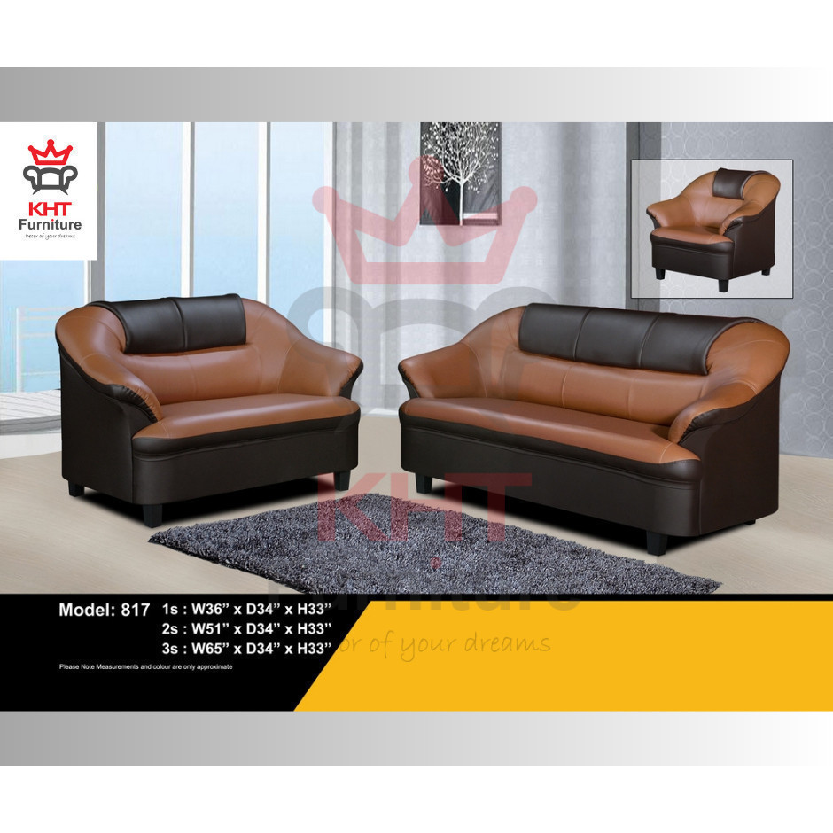 (KL & Selangor) PVC Leather Modern Sofa 1, 2 and 3 Seater Full Set Sofa ...