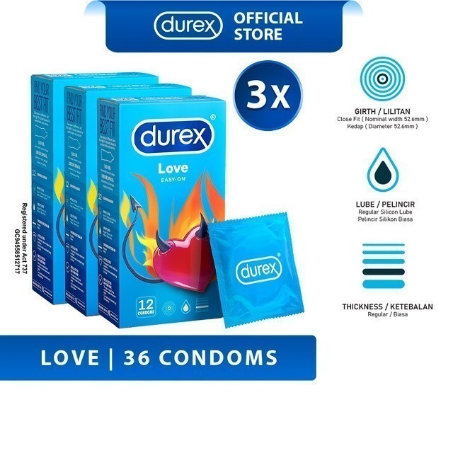 Durex Love Condoms For Man (3 x 12's/52mm) | Shopee Malaysia