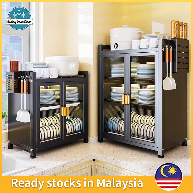 3-Tier Kitchen Dish Rack Cabinet Organize Carbon Steel Paint Countertop ...