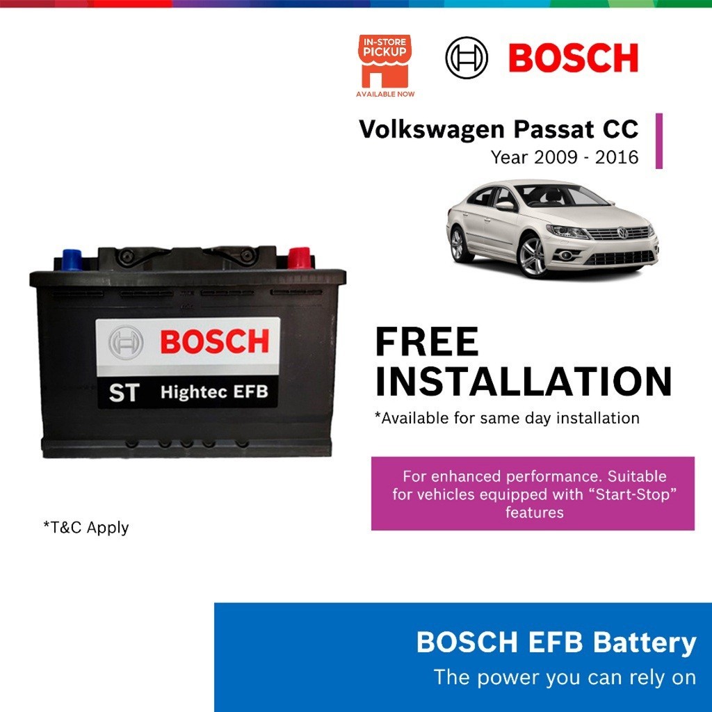 Bosch ST Hightec EFB LN3 / DIN70 Battery for Volkswagen Passat CC (12-month warranty) | Shopee ...