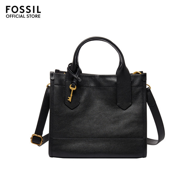 Fossil Female's Kyler Satchel Bag ( SHB3135001 ) - Black Leather ...