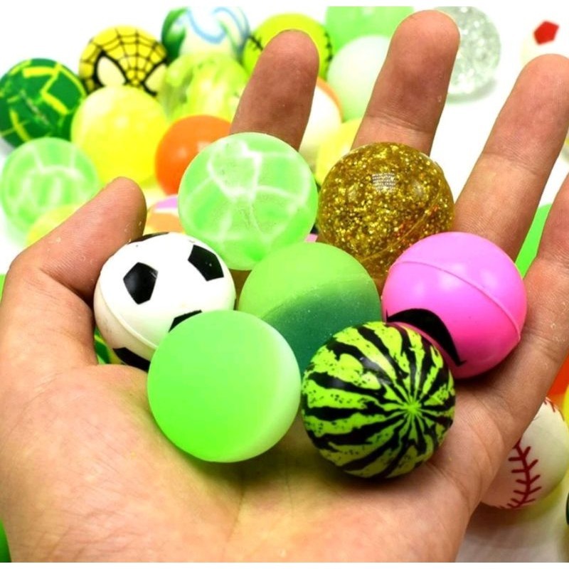 BORONG 24 PCS MINI BOLA MELANTUN BOUNCING BALL MINI BALL BOLA GETAH ...