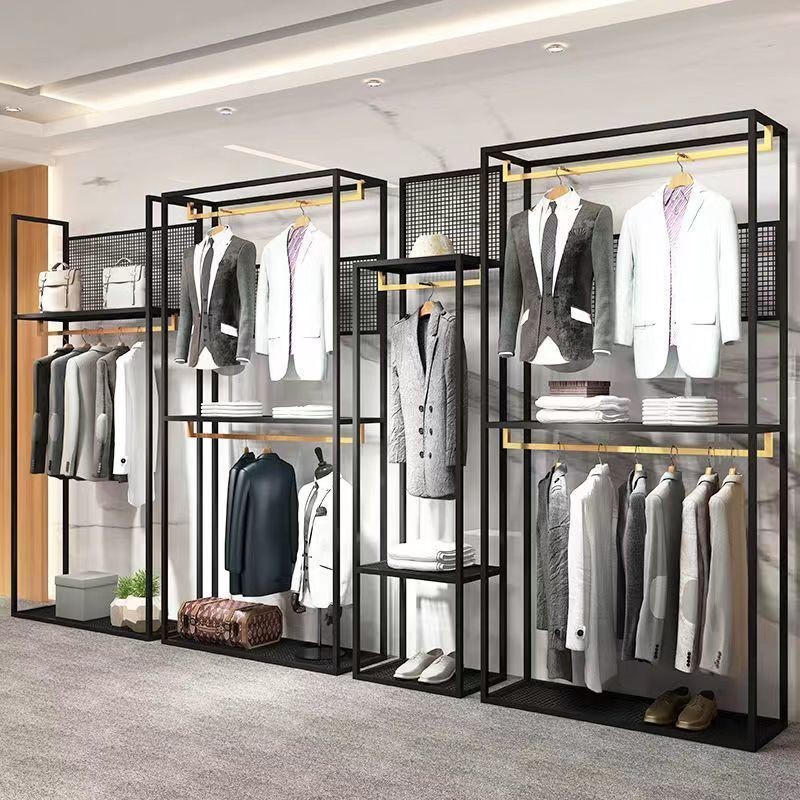 JY-H/Clothing Store Display Stand Floor Type Double Layer Clothes Rack ...