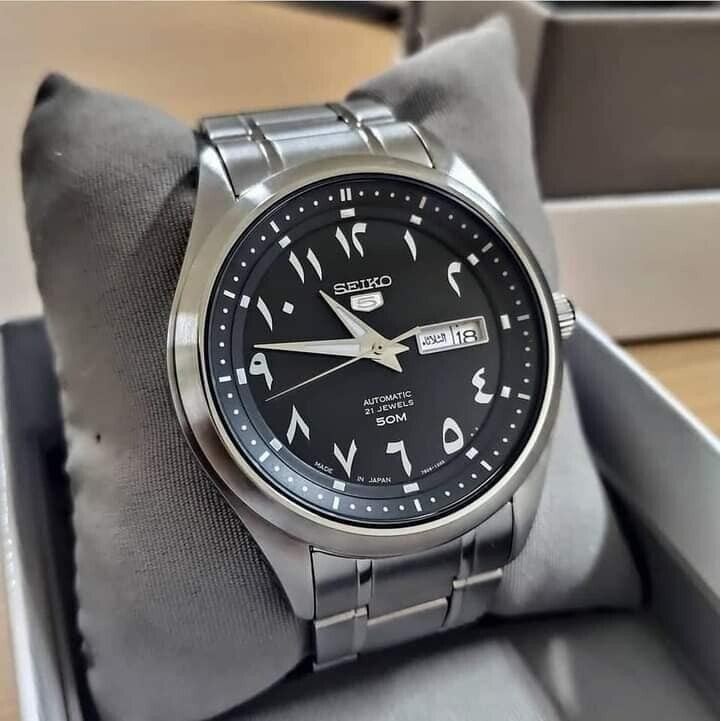 Seiko 5 SNKP21J1 Black Analog Arabic Numeral Made In Japan Automatic ...