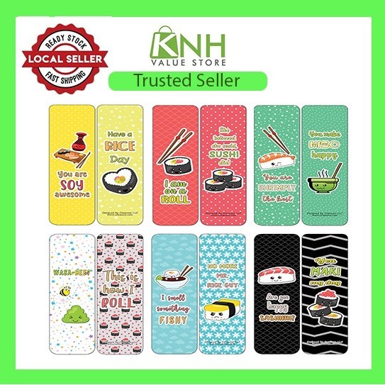 Funny Bookmarks Cards - Sushi Puns (6-Pack) | Shopee Malaysia