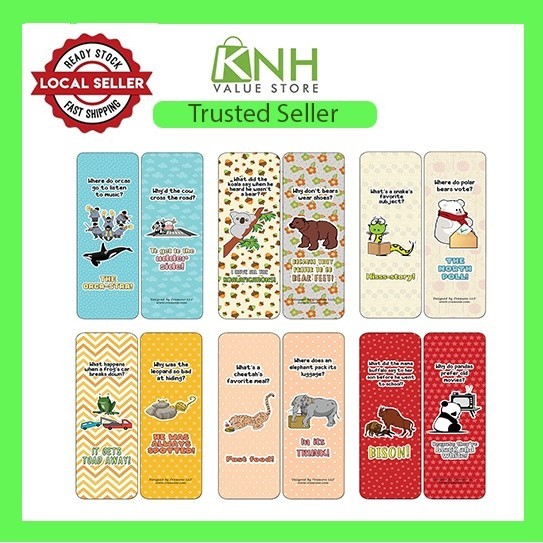 Funny Bookmarks Cards - Animal Puns (6-Pack) | Shopee Malaysia
