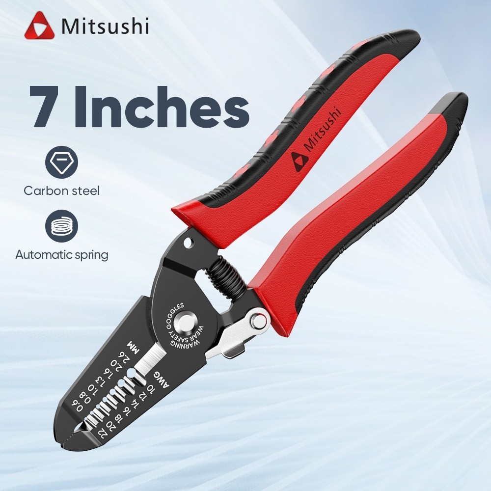 Mitsushi Wire Stripper Crimper 7-in-1 Wire Cutter Pliers Cable Cutter ...