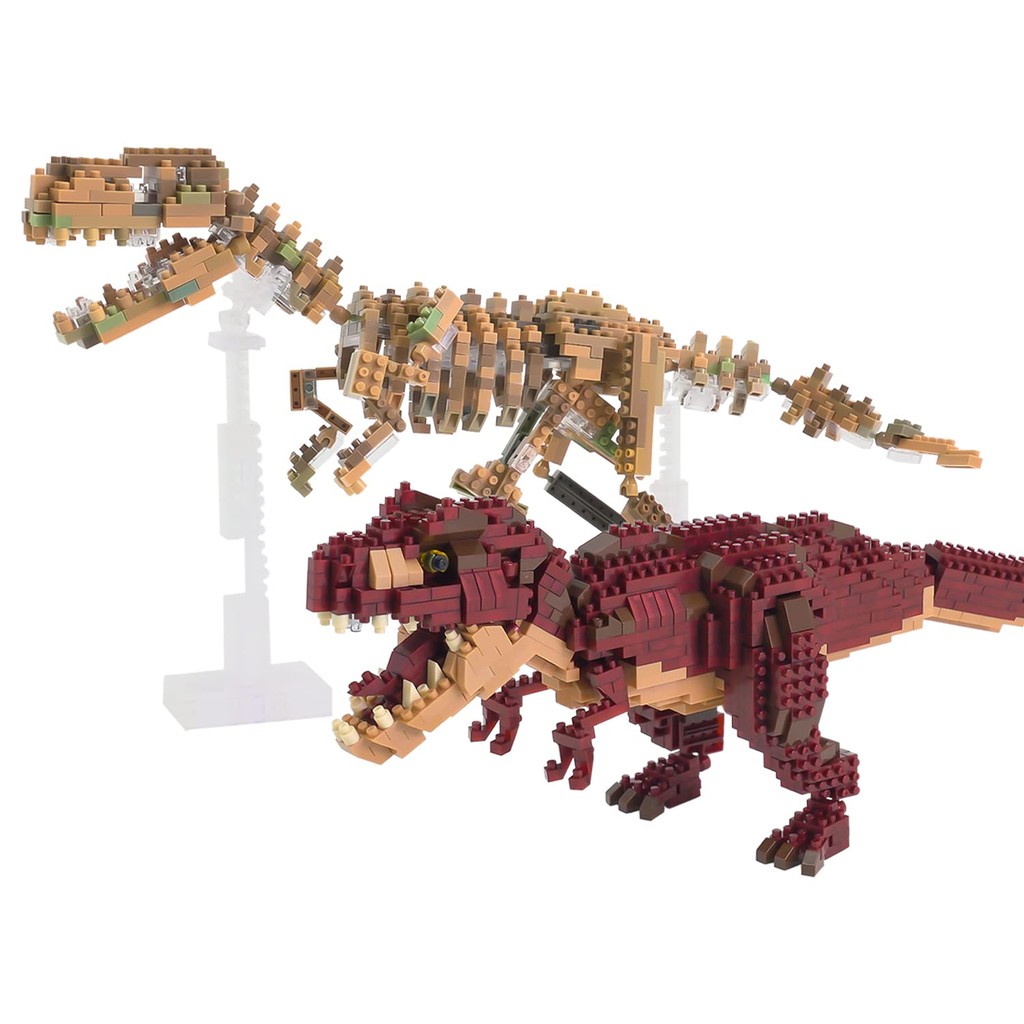 Nanoblock Dinosaur Deluxe Edition Tyrannosaurus Rex & Tyrannosaurus skeleton model set of 2 A004 ...