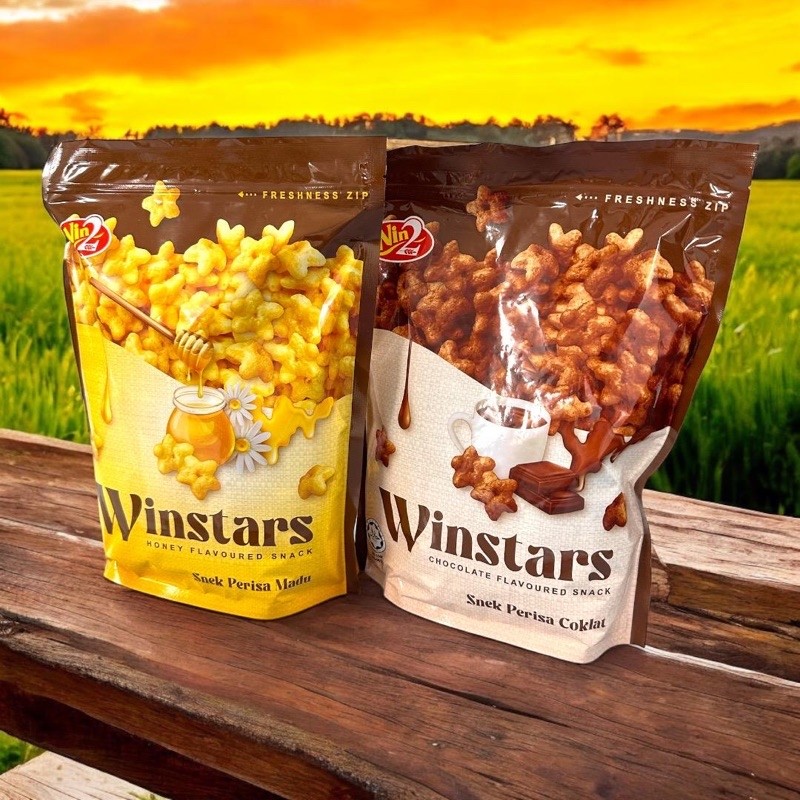 250g Win2 Winstar Flavoured Snack ~ Chocolate/ Honey 星形早餐饼（breakfast ...