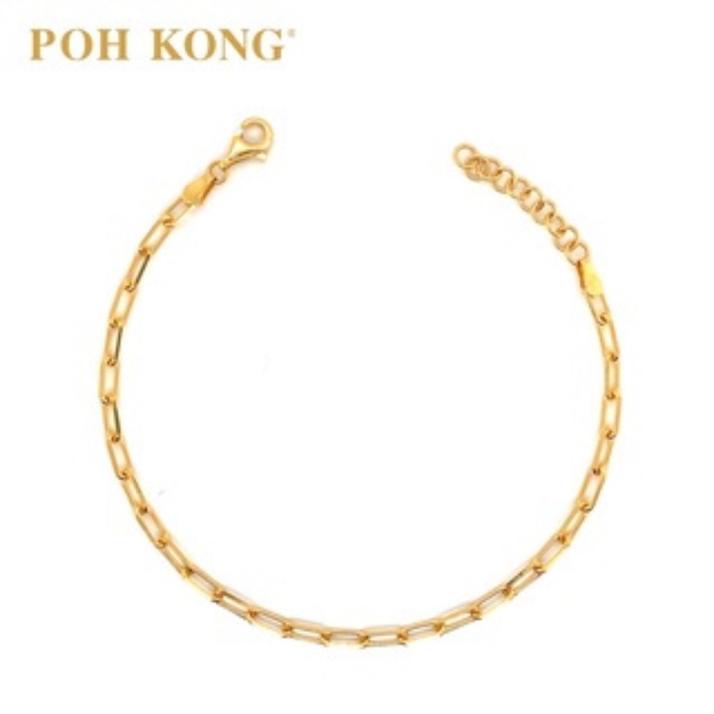 POH KONG 916 22K Gold Solid Link Chain Bracelet Shopee Malaysia