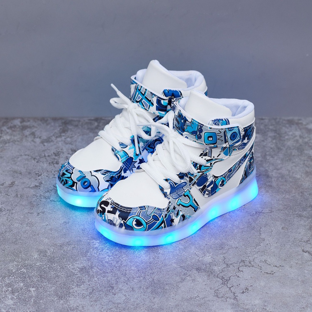 Kids led shoes Rechargeable Colorful Luminous Shoes With Lights Hip-Hop ...