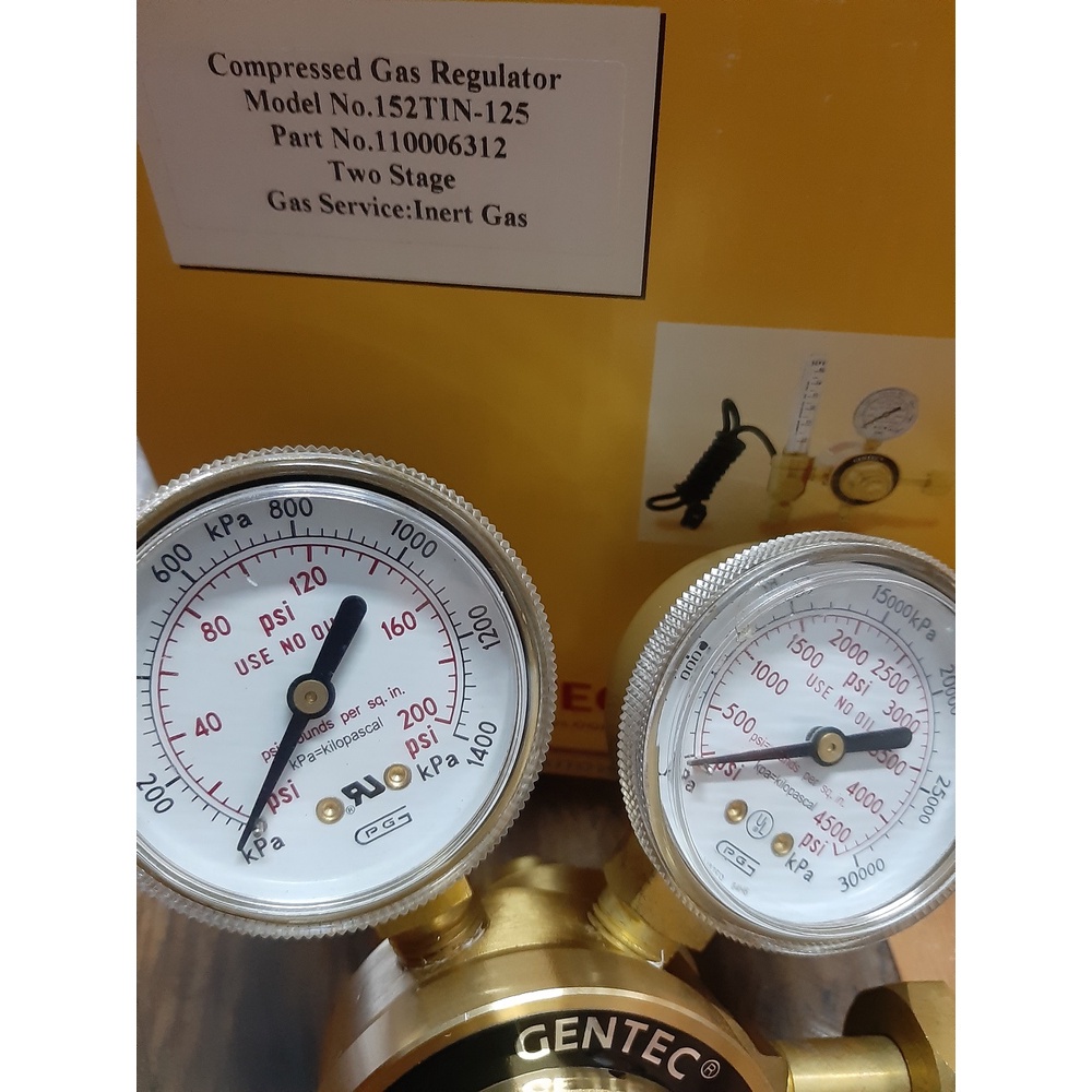 GENTEC GENERICO 152TIN-125 TWO STAGE COMPRESSED GAS REGULATOR INERT ...