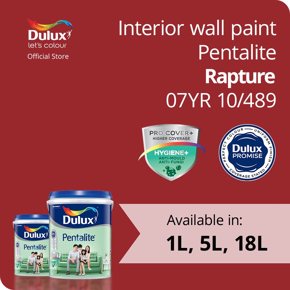 Dulux Pentalite Interior Wall Paint - Rapture 07YR 10/489 | Shopee Malaysia